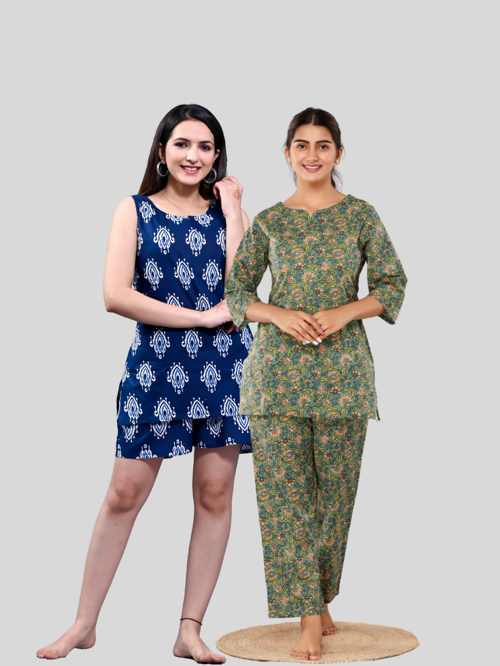dark blue and green lounge wear combo – Nunchii