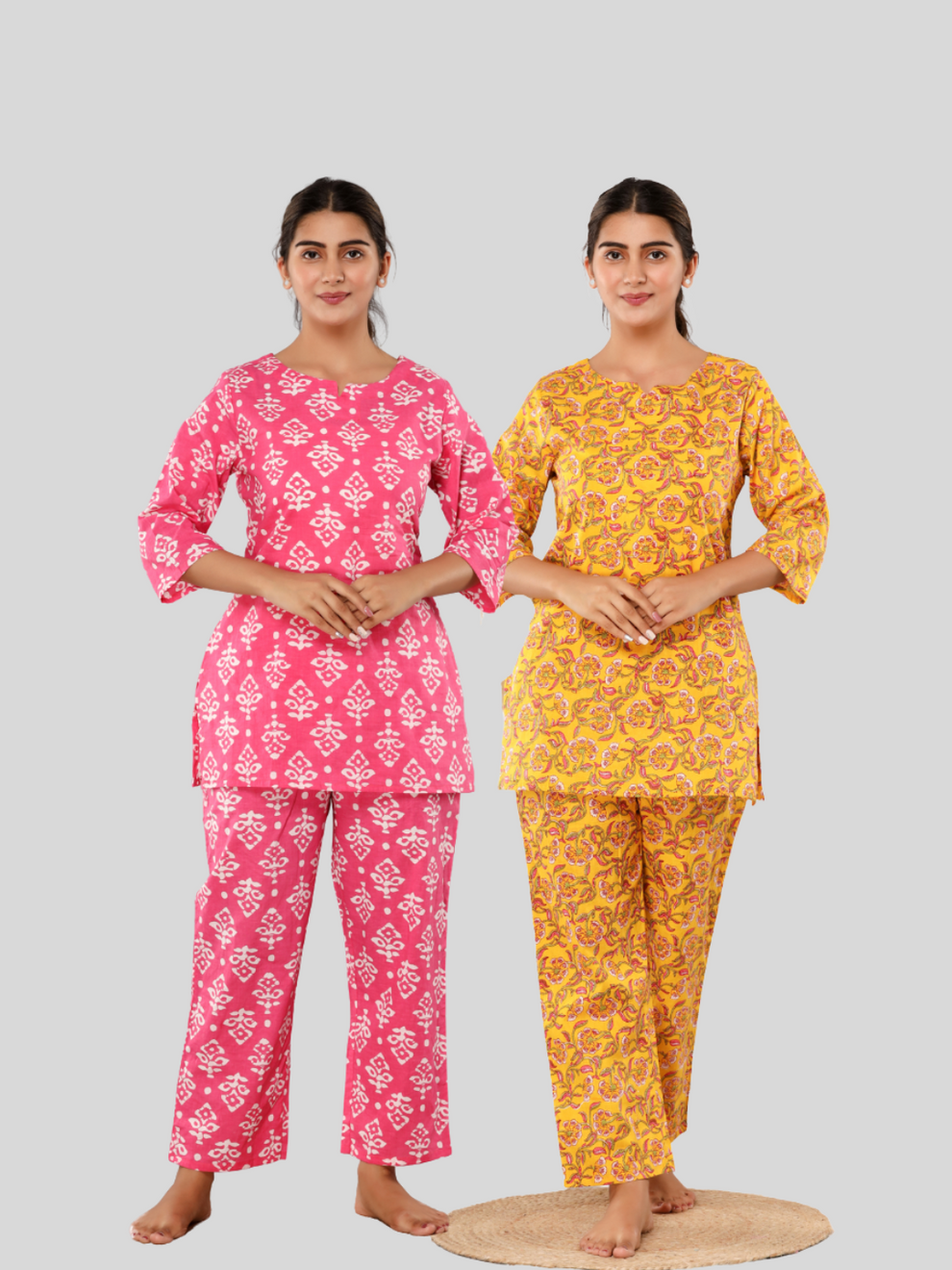 Pink and yellow lounge wear combo – Nunchii