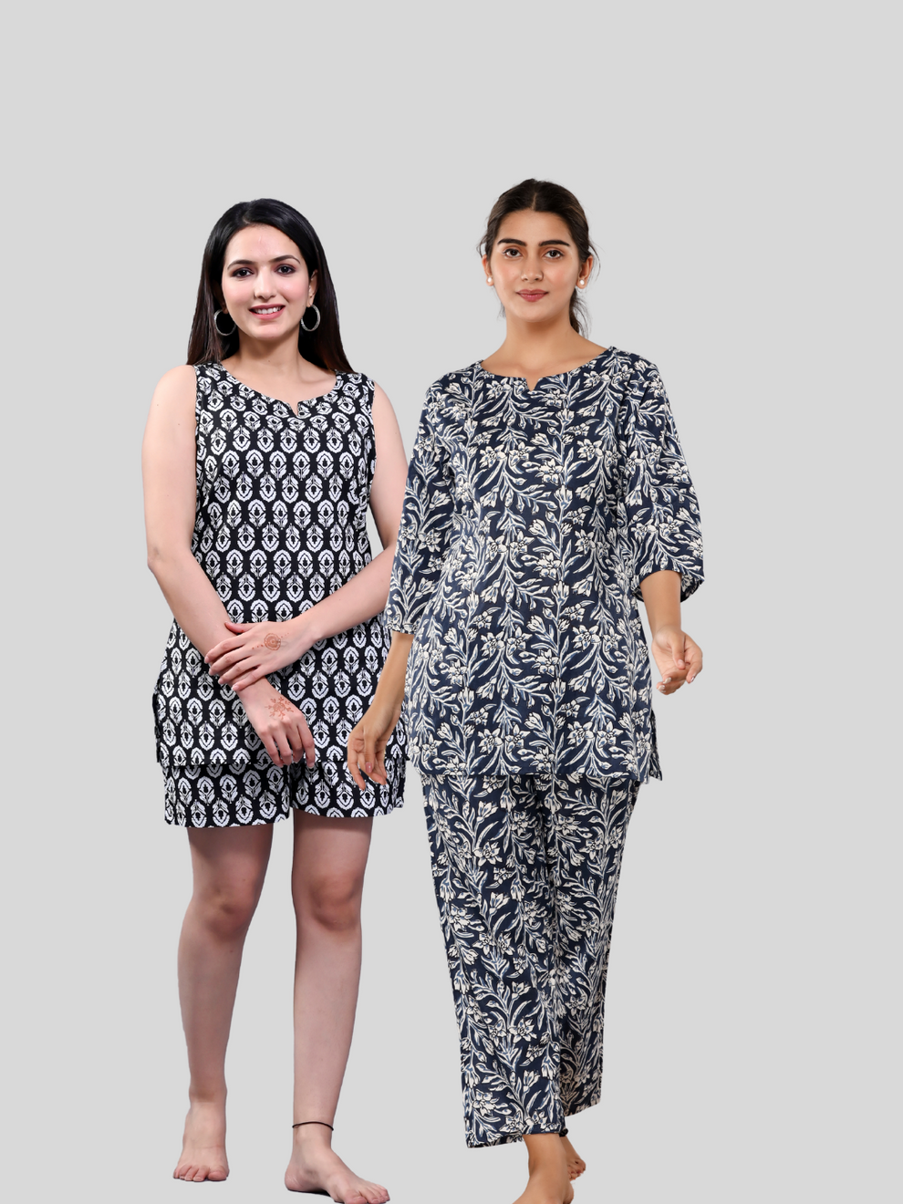 black and dark blue lounge wear combo – Nunchii